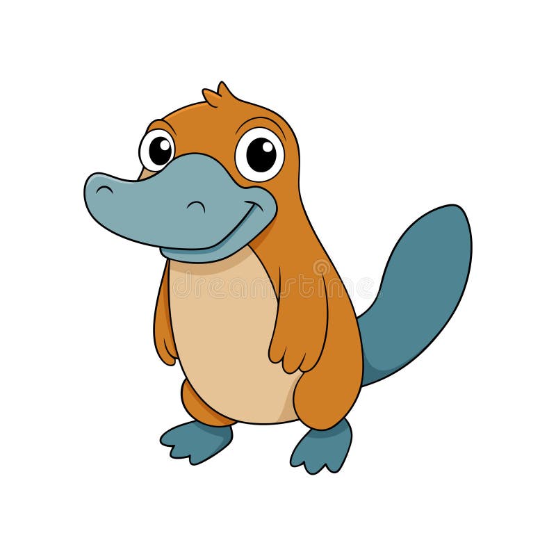 Fun Platypus Coloring Illustration for Kids Stock Photo - Illustration ...