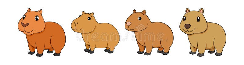 Capybara Fun Coloring Page for Kids Stock Vector - Illustration of hand ...