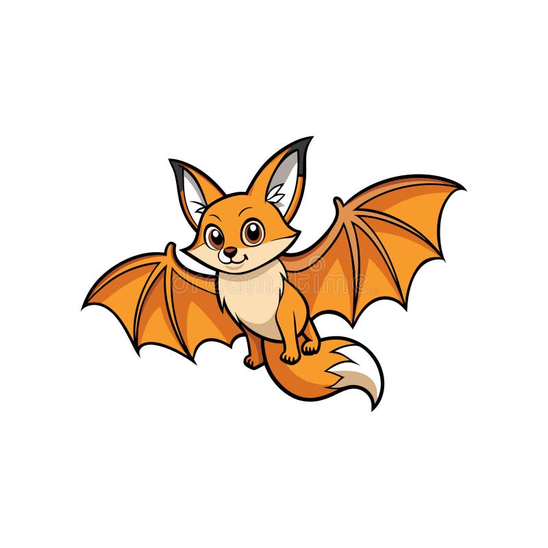 Engaging Flying Fox Coloring Template Stock Illustration - Illustration ...