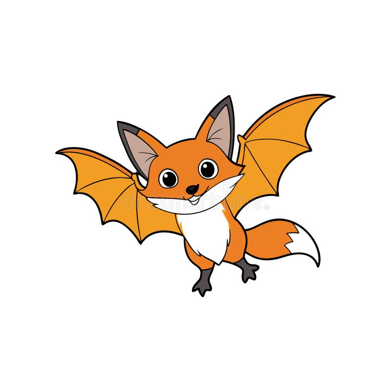 Engaging Flying Fox Coloring Template Stock Illustration - Illustration ...