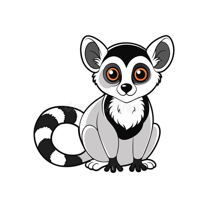 Indri Coloring Template Stock Illustrations – 5 Indri Coloring Template ...