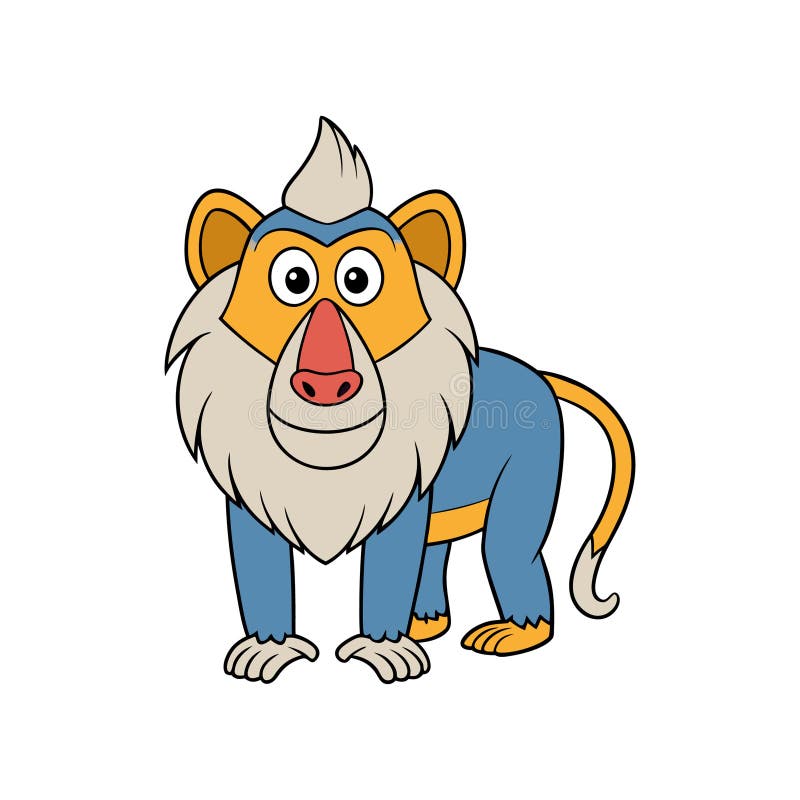 Engaging Mandrill Coloring Template Stock Illustration - Illustration ...