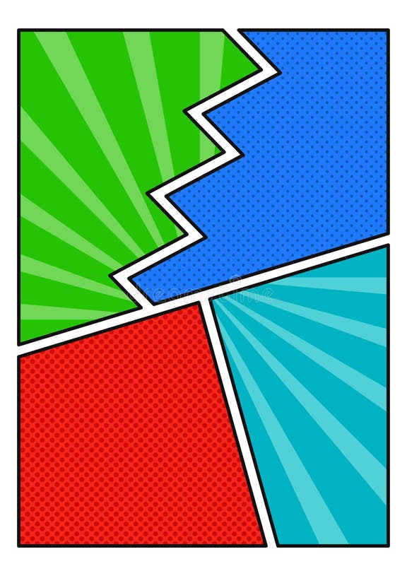 Fun Comic Style Panel Design Background Vector Illustration. Vertical ...