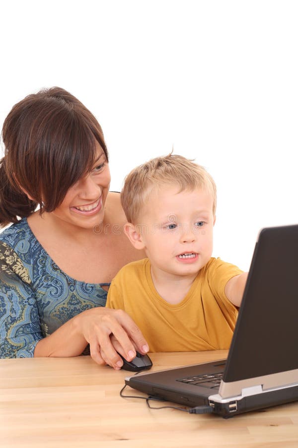 Couple in Home Office with Computer Stock Image - Image of senior ...