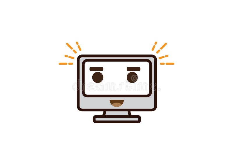 Fun Computer Character Icon Stock Vector - Illustration of multimedia ...