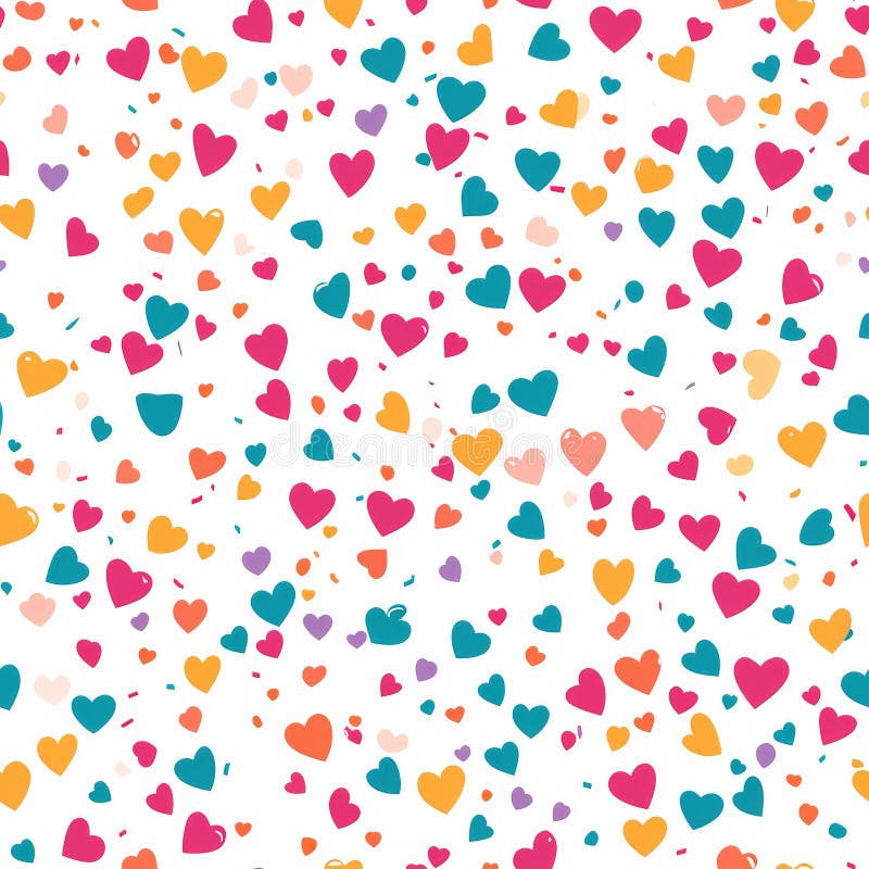 A Fun Confetti-like Heart Pattern, Where Tiny Hearts are Scattered in ...