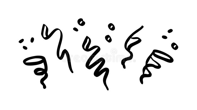 Fun Confetti Party Streamers Icon for Celebration Event, Vector Design ...