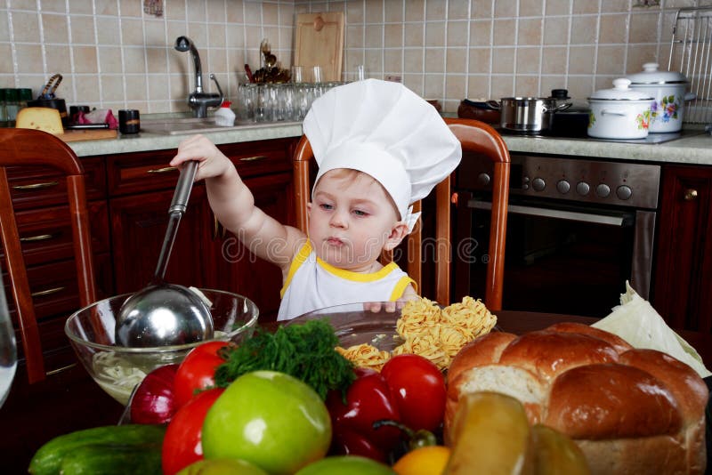 Infant cook stock image. Image of children, domestic, appetizer - 5413859