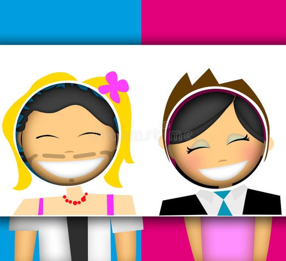 Fun couple illustration stock illustration. Illustration of happy ...