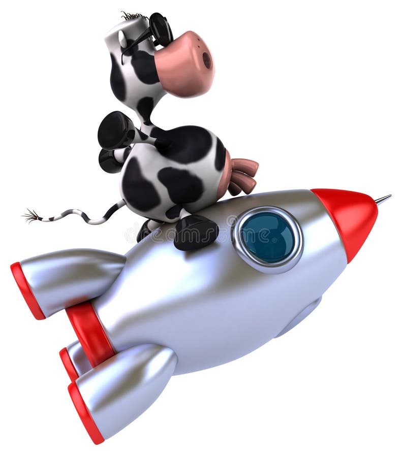 Fun cow stock illustration. Illustration of milk, horn - 48087803