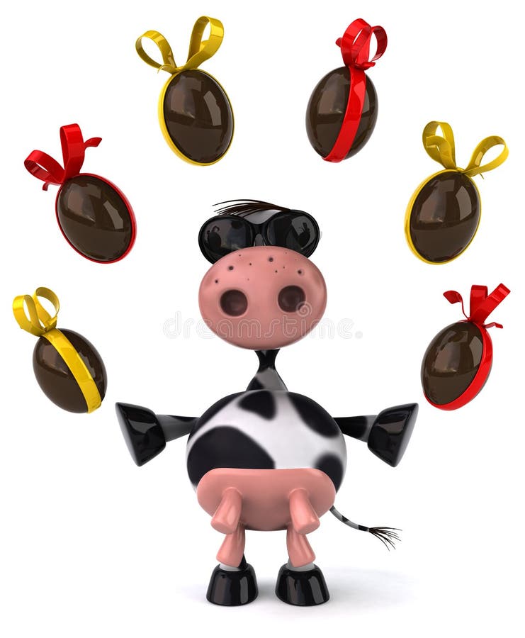 Fun cow stock illustration. Illustration of yogurt, female - 48447988