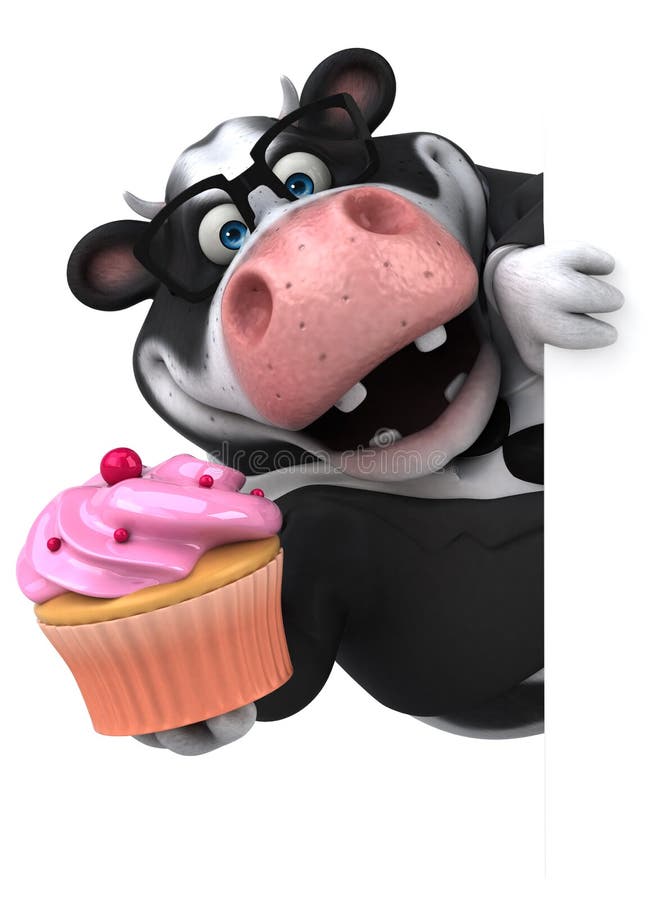 Fun cow - 3D Illustration stock illustration. Illustration of finance ...