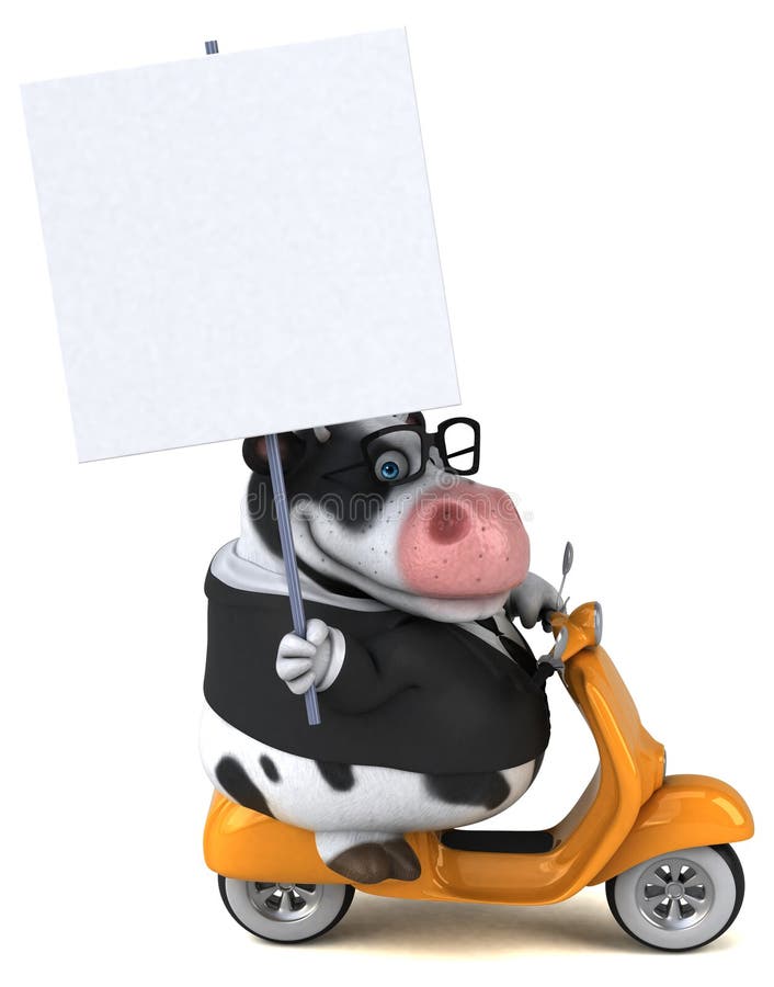 Fun cow - 3D Illustration stock illustration. Illustration of 1960 ...