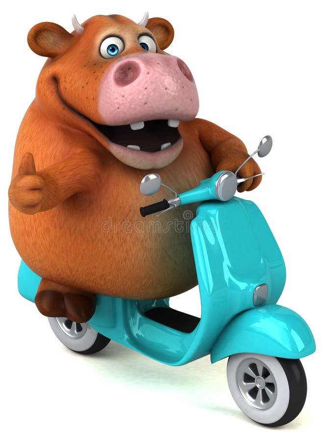 Fun cow - 3D Illustration stock illustration. Illustration of farm ...