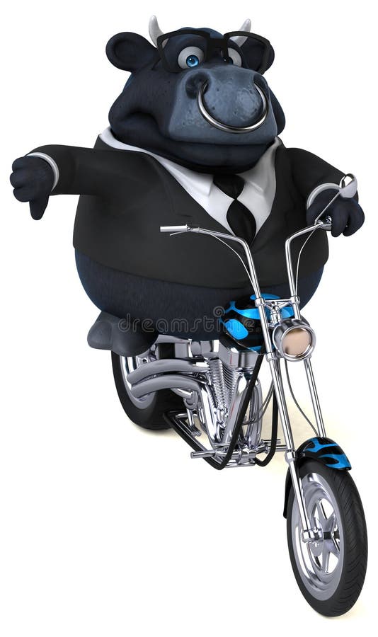 Fun cow - 3D Illustration stock illustration. Illustration of club ...