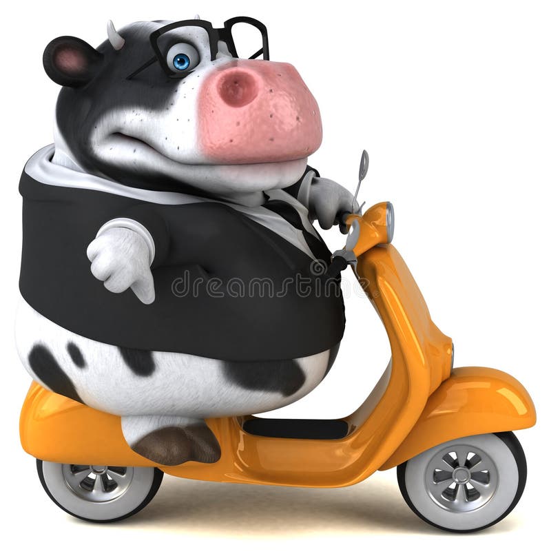 Fun cow - 3D Illustration stock illustration. Illustration of farm ...