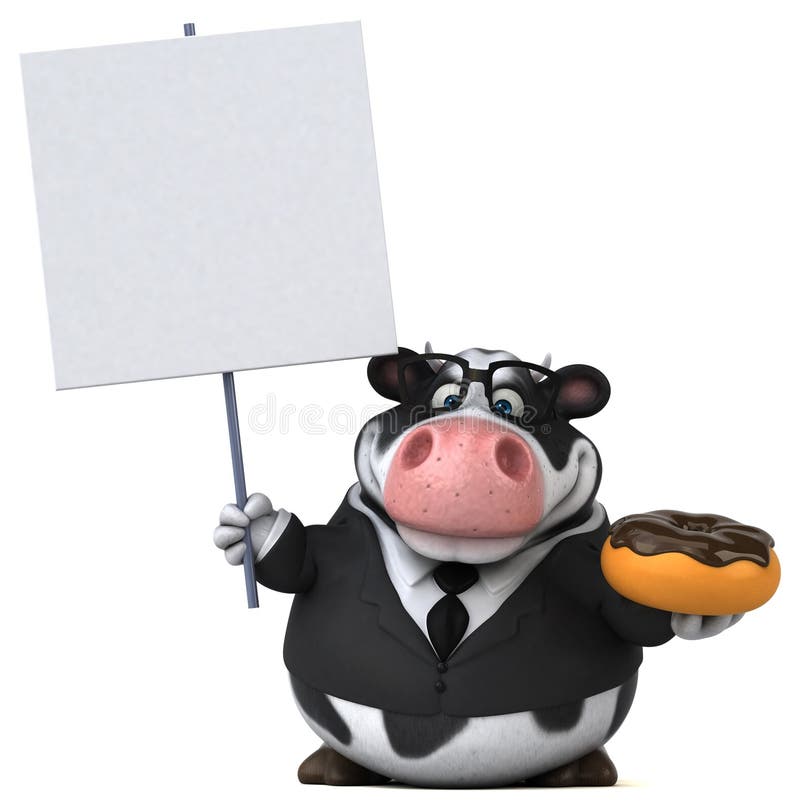 Fun cow - 3D Illustration stock illustration. Illustration of shirt ...