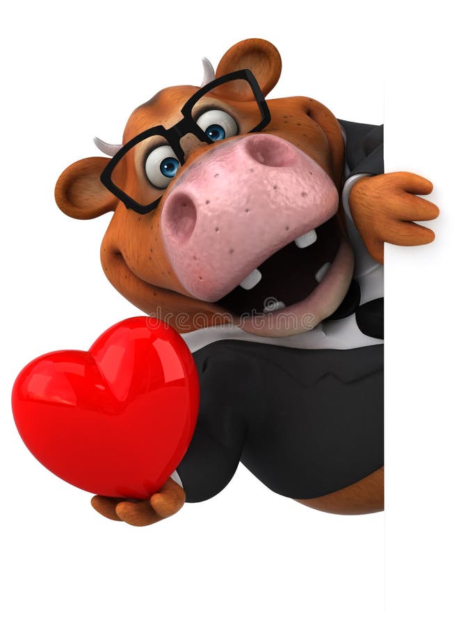 Fun cow - 3D Illustration stock illustration. Illustration of yogurt ...