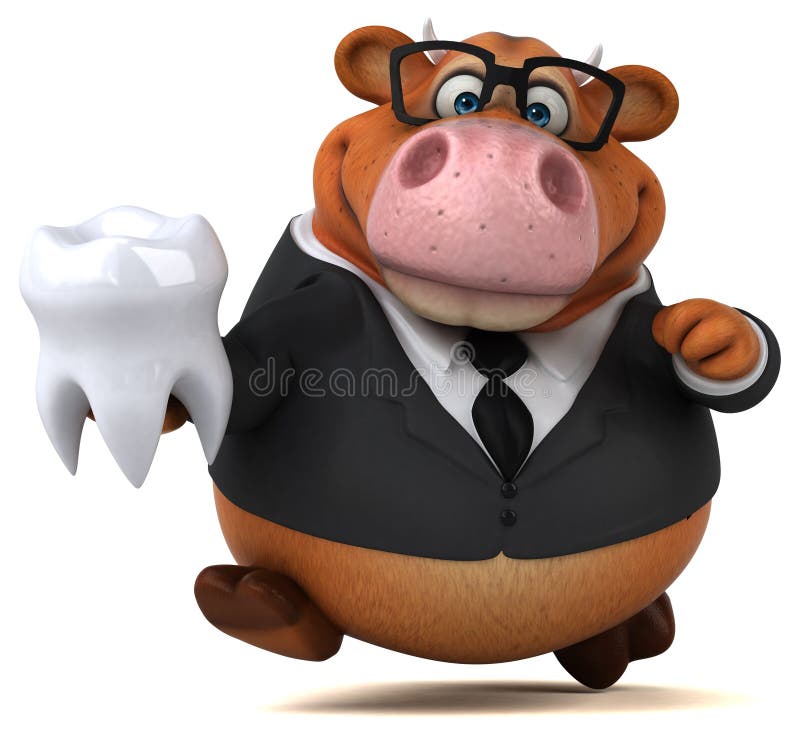 Fun cow - 3D Illustration stock illustration. Illustration of ...