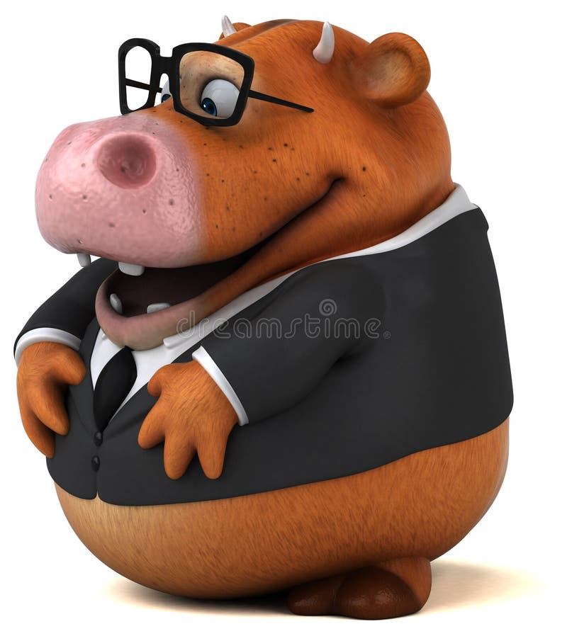 Fun cow - 3D Illustration stock illustration. Illustration of employee ...