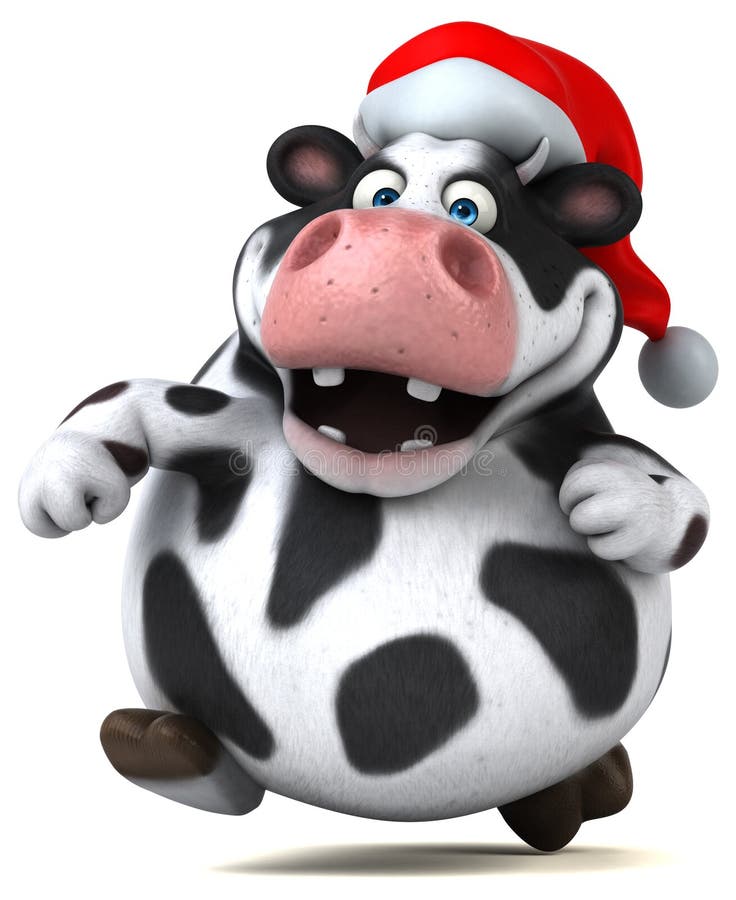 Fun cow - 3D Illustration stock illustration. Illustration of rural ...