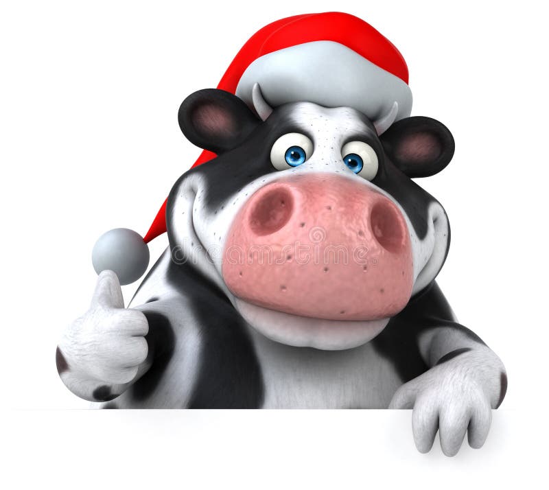 Fun cow - 3D Illustration stock illustration. Illustration of rural ...