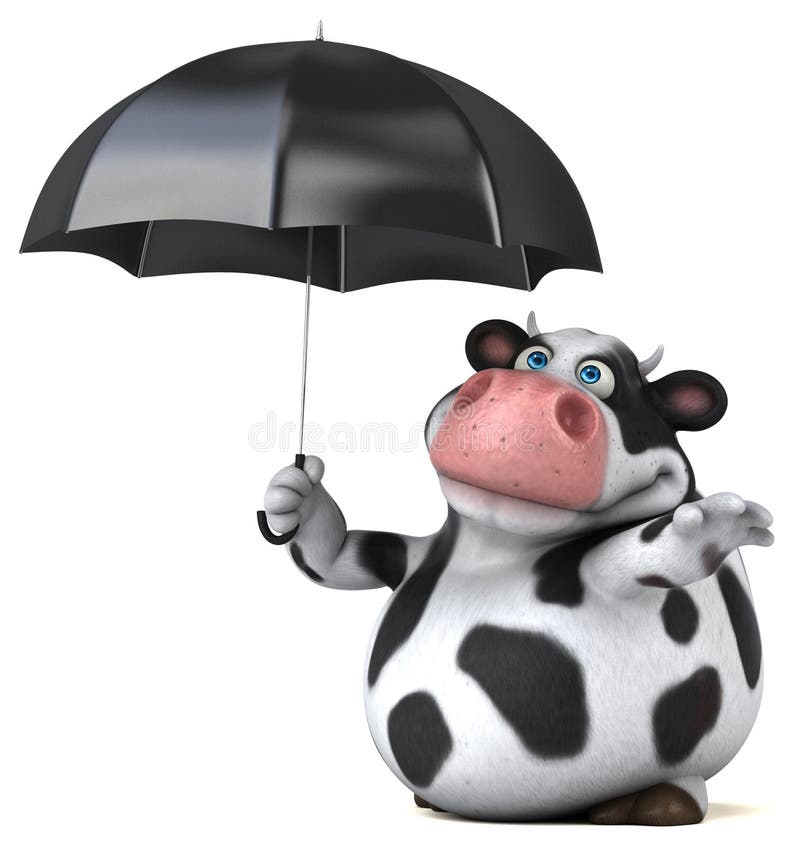 Fun cow - 3D Illustration stock illustration. Illustration of farm ...