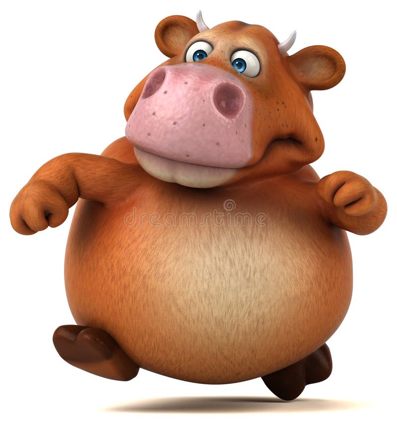 Fun cow - 3D Illustration stock illustration. Illustration of mammal ...