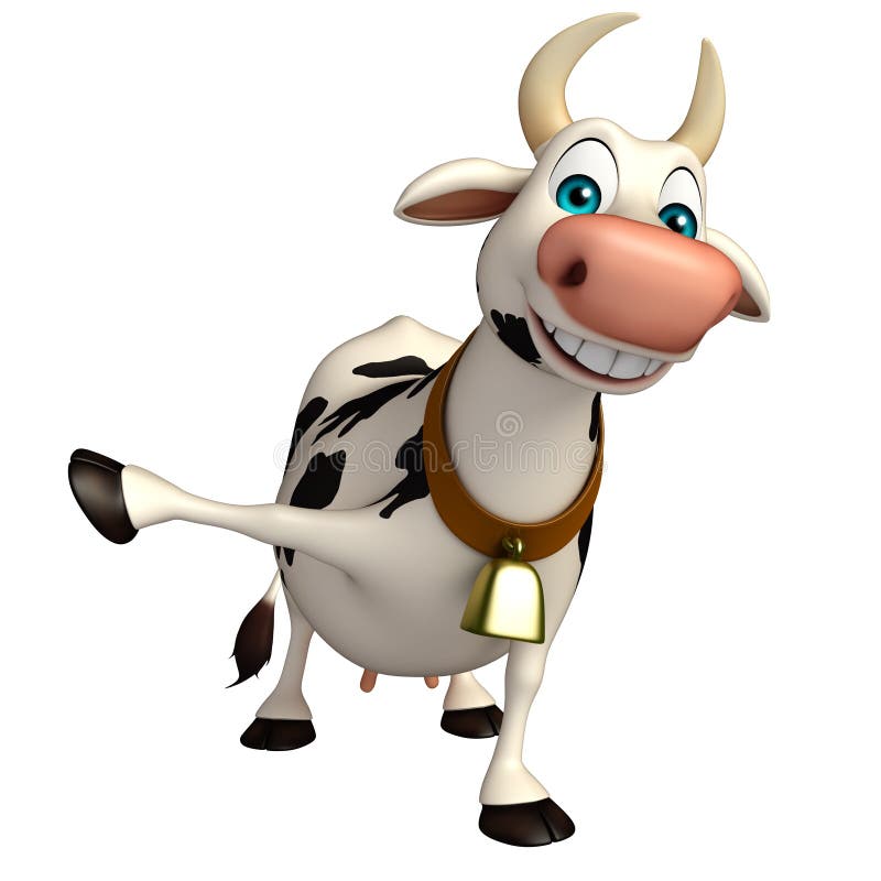 Fun Cow Funny Cartoon Character Stock Illustration - Illustration of ...