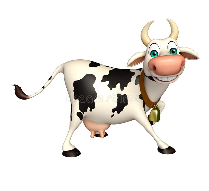 Fun Cow Funny Cartoon Character Stock Illustration - Illustration of ...