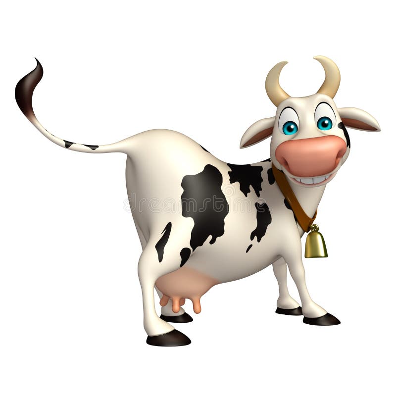 Fun Cow Funny Cartoon Character Stock Illustration - Illustration of ...