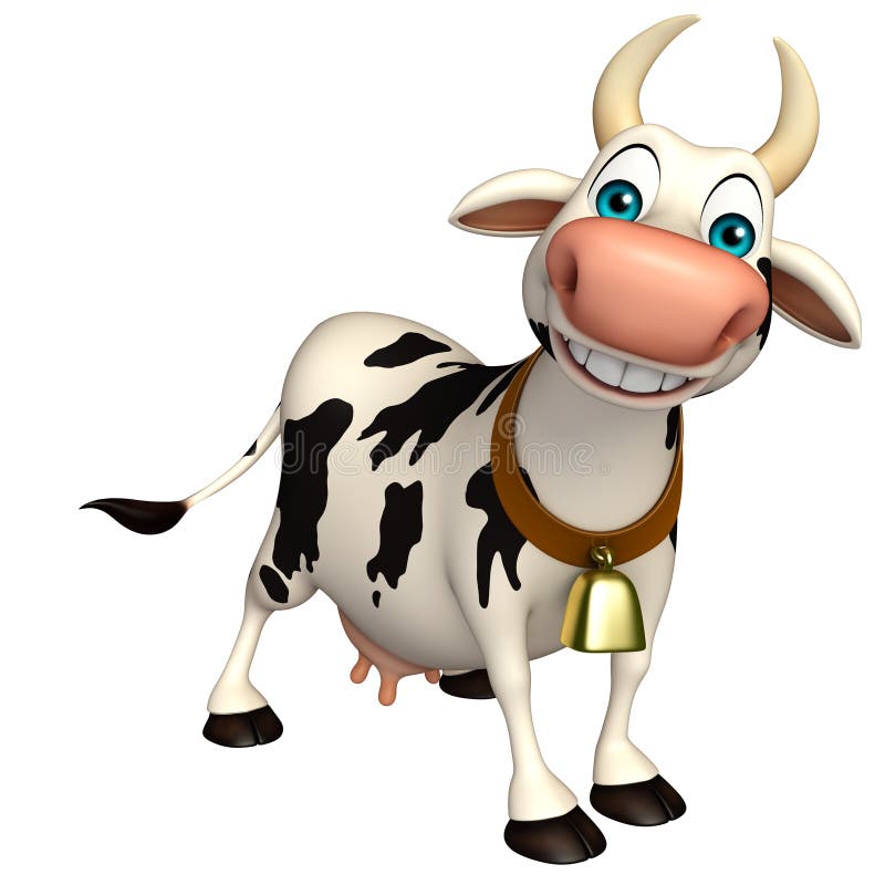 Fun Cow Funny Cartoon Character Stock Illustration - Illustration of ...