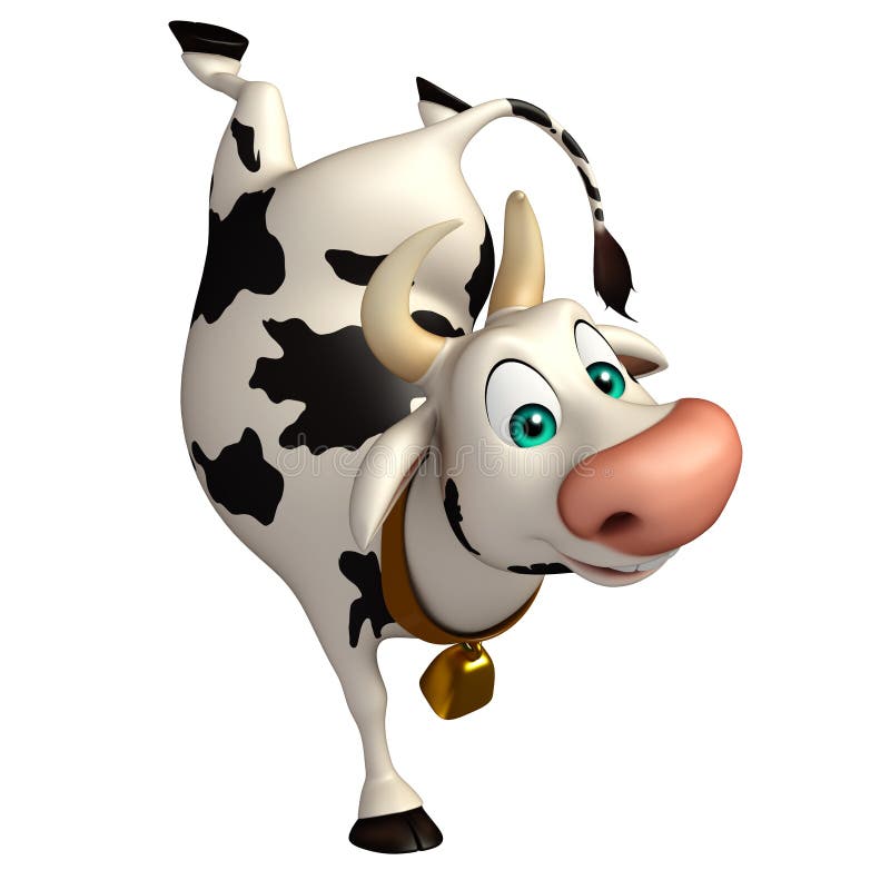 Fun Cow Funny Cartoon Character Stock Illustration - Illustration of ...