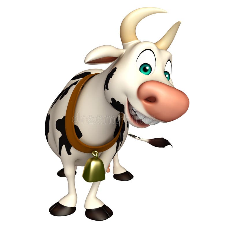 Fun Cow Funny Cartoon Character Stock Illustration - Illustration of ...