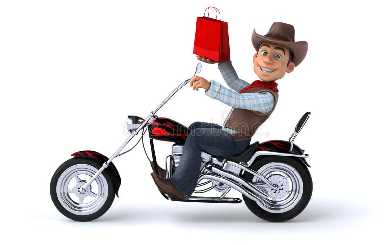 Fun Cowboy - 3D Illustration Stock Illustration - Illustration of ...