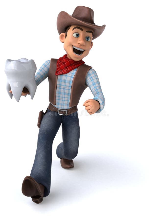 Fun Cowboy - 3D Illustration Stock Illustration - Illustration of ...