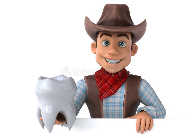 Fun Cowboy - 3D Illustration Stock Illustration - Illustration of teeth ...
