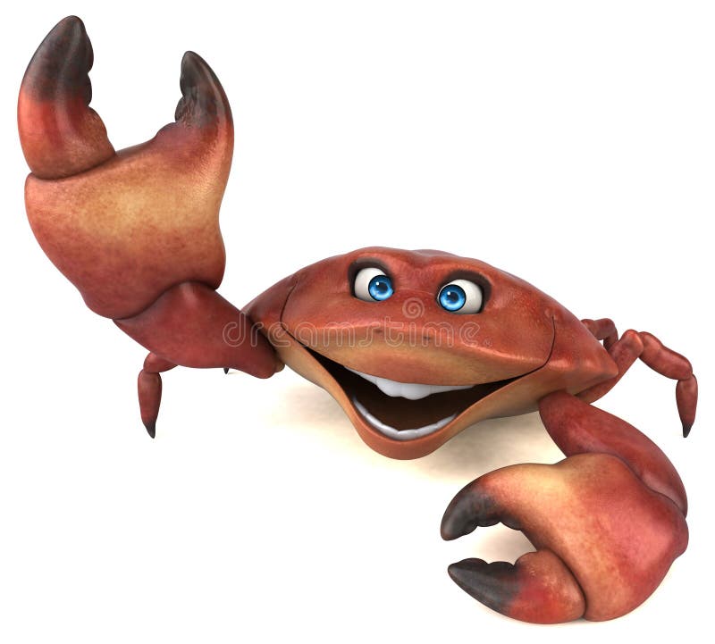 Fun crab - 3D Illustration stock illustration. Illustration of meal ...