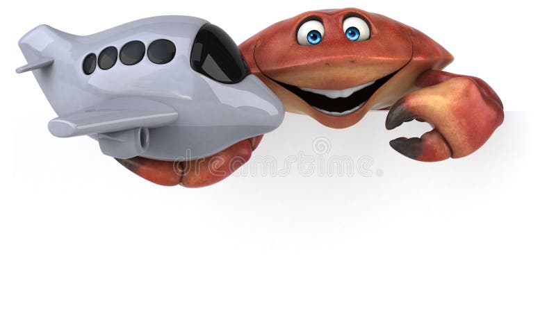 Fun crab - 3D Illustration stock illustration. Illustration of plane ...
