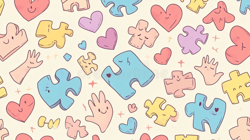 Fun and Creative Autism Support Background Stock Image - Image of ...