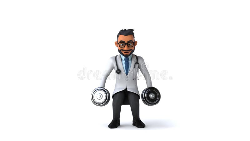 Fun 3D Cartoon Animation of a Fun Doctor Stock Video - Video of work ...
