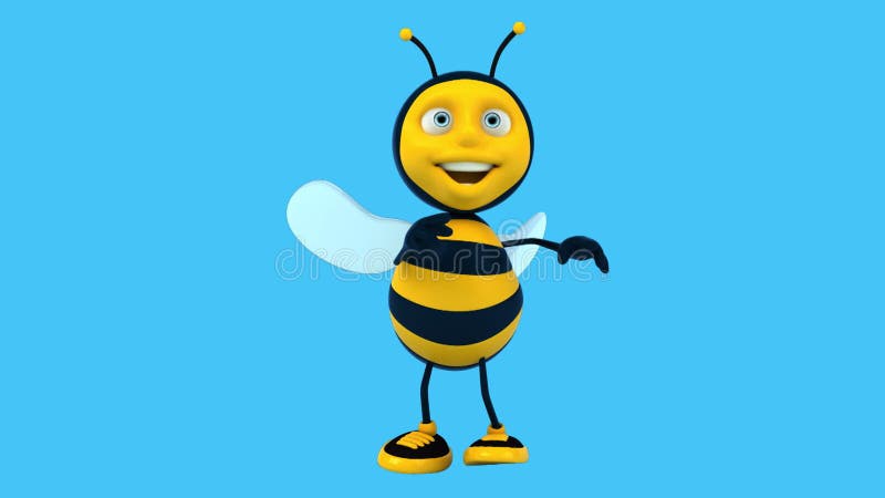 Fun 3D cartoon bee dancing stock footage. Video of wings - 274828256