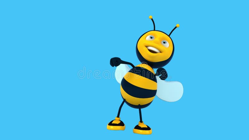 Fun 3D cartoon bee dancing stock video. Video of insect - 274828765