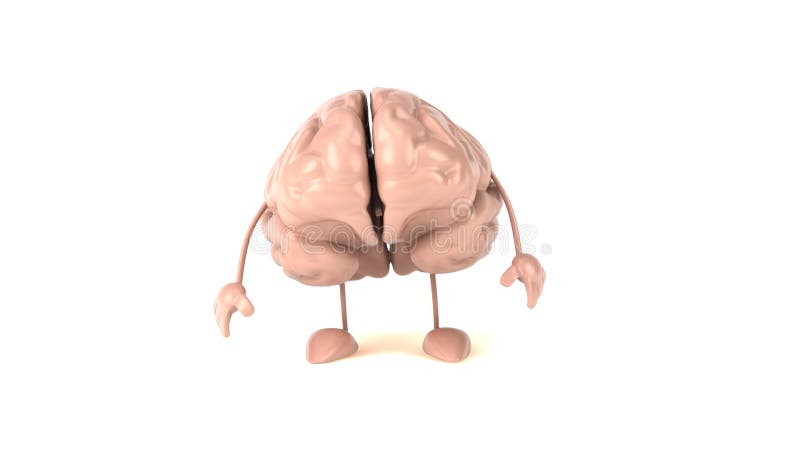 Fun 3D Cartoon Brain Walking Stock Footage - Video of psychology ...
