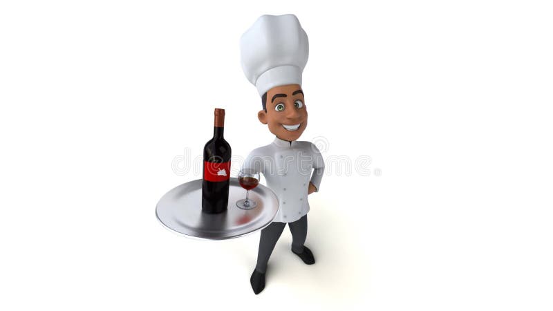 Fun 3D cartoon chef stock footage. Video of chef, drink - 320959476