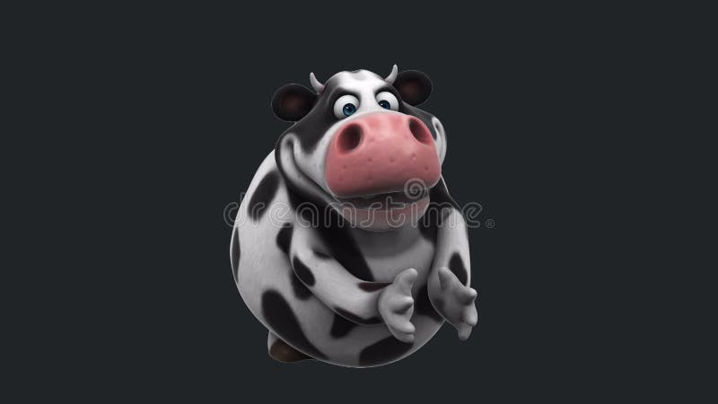 Fun 3D cartoon cow stock footage. Video of cartoon, symbol - 319177912