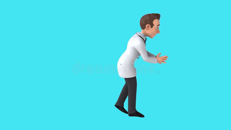 Fun 3D cartoon doctor stock footage. Video of clapping - 319178792