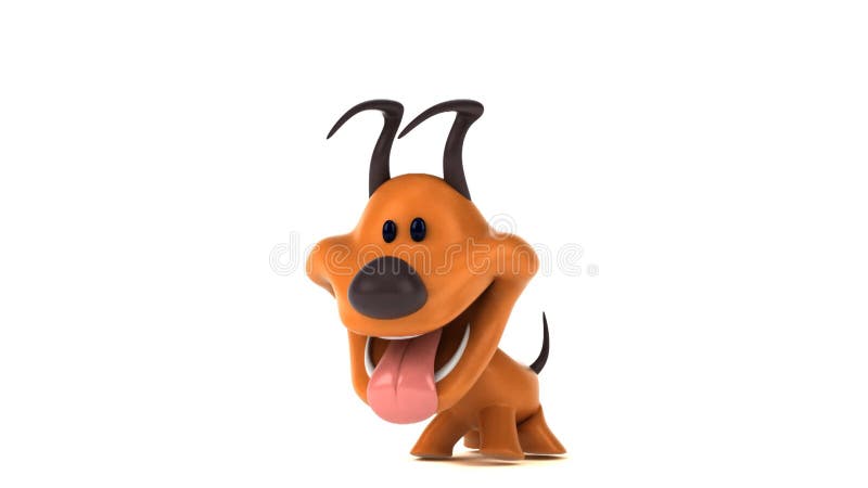 Fun 3D cartoon dog stock video. Video of animals, race - 320390387
