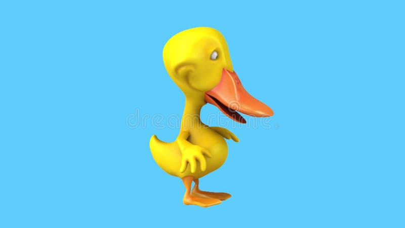Fun 3D cartoon duck stock video. Video of animation - 308072363