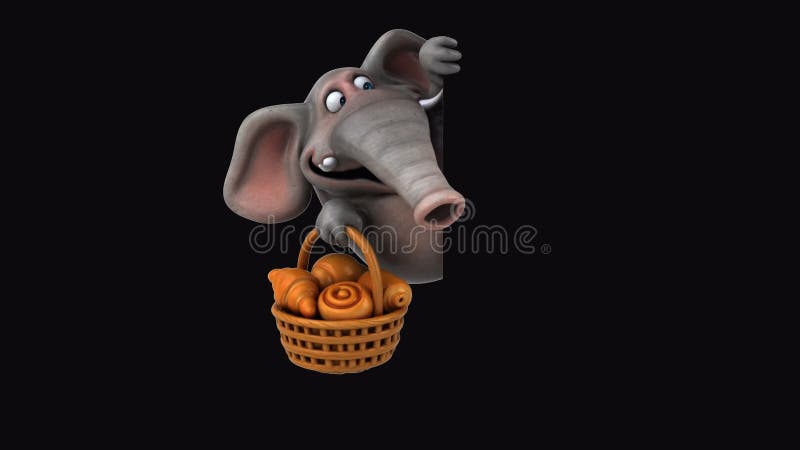 Fun 3D cartoon elephant stock footage. Video of elephant - 377528618